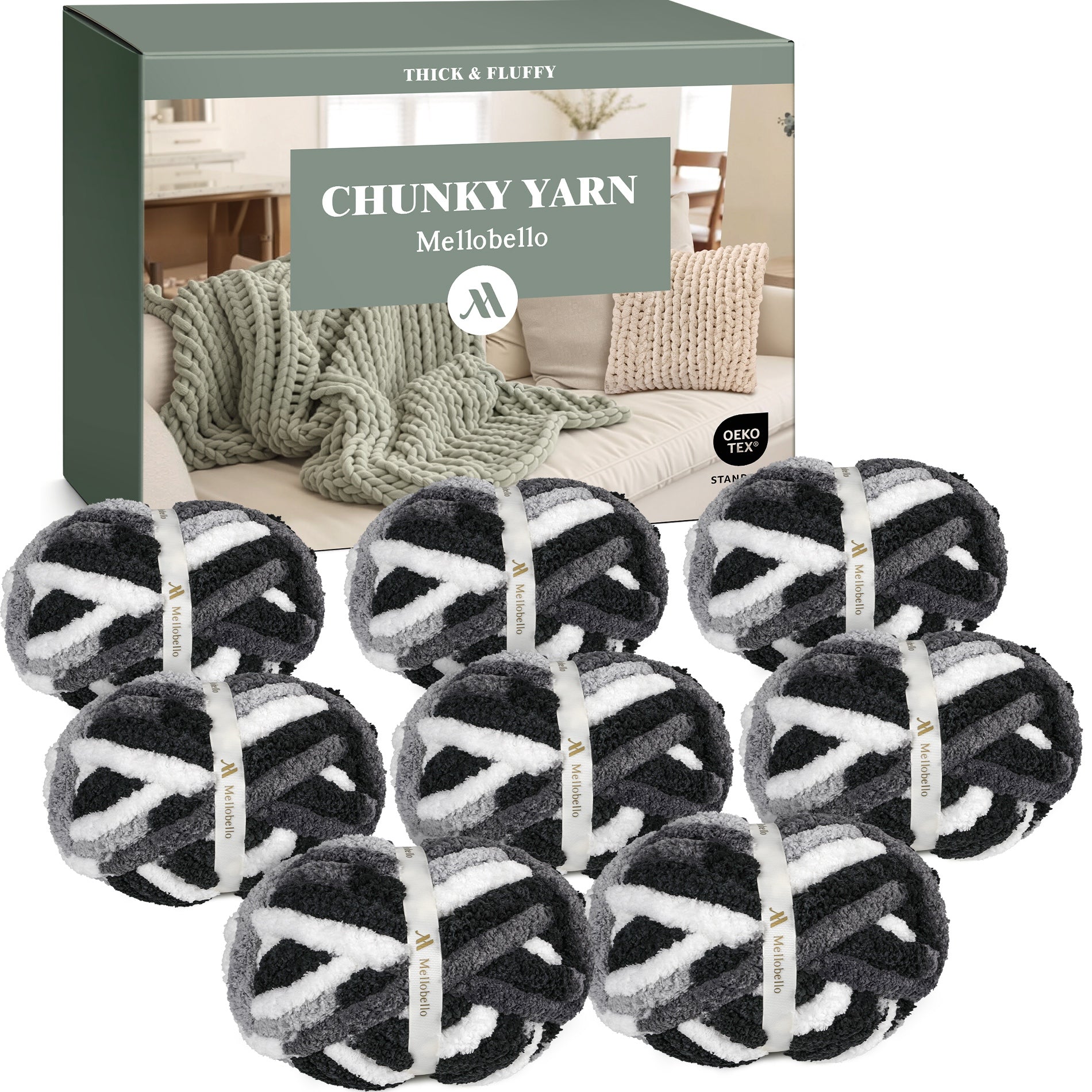 Mello Bello Jumbo Chunky Yarn for Hand Knitting - Super Thick Chenille ...